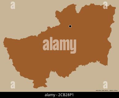 Souk Ahras, province of Algeria. Solid color shape. Corner auxiliary ...