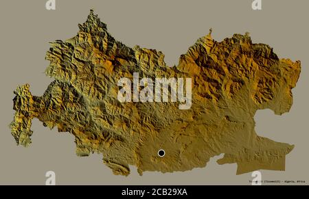 Tissemsilt, province of Algeria. Solid color shape. Corner auxiliary ...