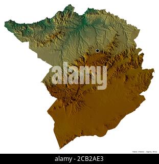 Shape of Tlemcen, province of Algeria, and its capital. Distance scale ...