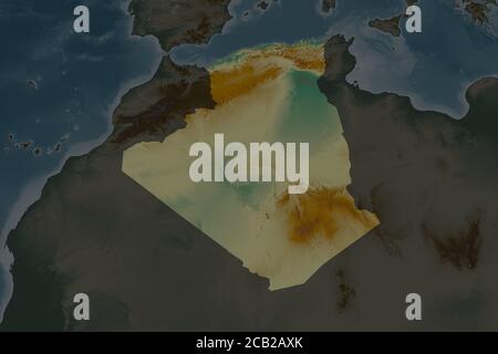 Shape of Algeria separated by the desaturation of neighboring areas ...