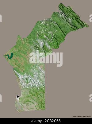 Shape of Cabinda, province of Angola, with its capital isolated on ...