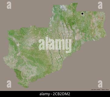 Lunda Norte, province of Angola. Satellite imagery. Shape presented ...
