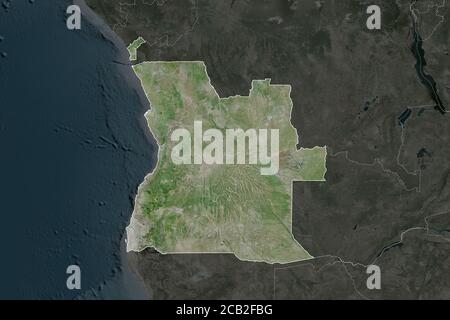 Shape of Angola separated by the desaturation of neighboring areas ...