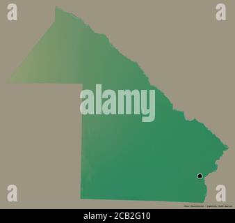Shape of Chaco, province of Argentina, with its capital isolated on ...