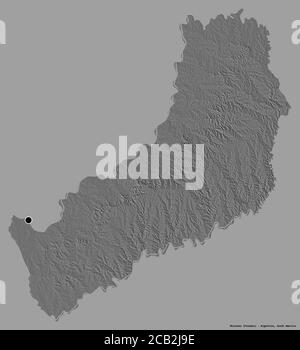 Misiones, province of Argentina. Bilevel elevation map with lakes and ...