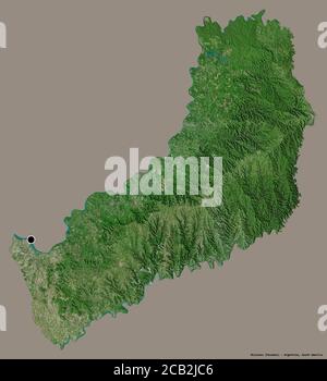 Shape of Misiones, province of Argentina, with its capital isolated on ...