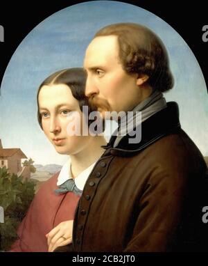 Ittenbach Franz - Portrait of Ernst Deger and His Wife Augusta - German ...