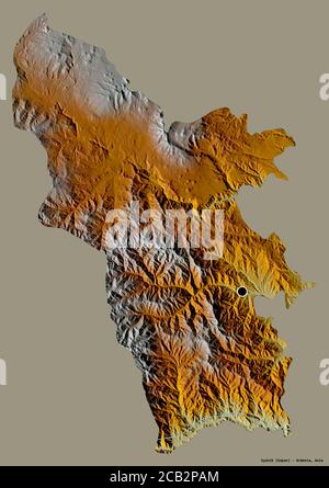 Syunik, province of Armenia. Solid color shape. Locations and names of ...