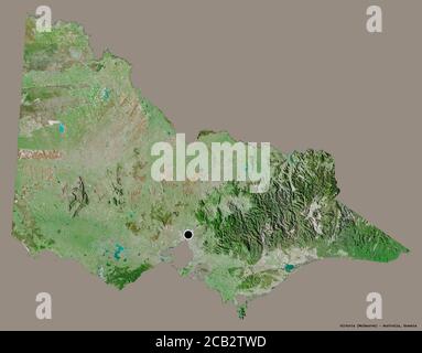 Satellite view of Victoria, Australia (with administrative boundaries ...