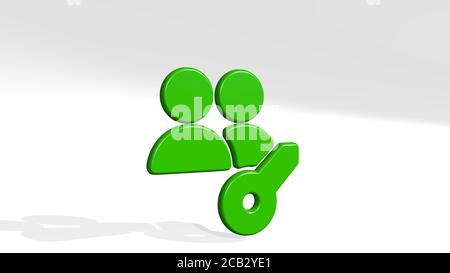 multiple actions key 3D icon casting shadow. 3D illustration ...