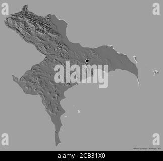 Absheron, region of Azerbaijan. Bilevel elevation map with lakes and ...