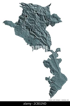 Kalbajar-Lachin, region of Azerbaijan. Colored elevation map with lakes ...