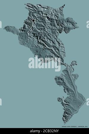 Kalbajar-Lachin, region of Azerbaijan. Solid color shape. Corner ...