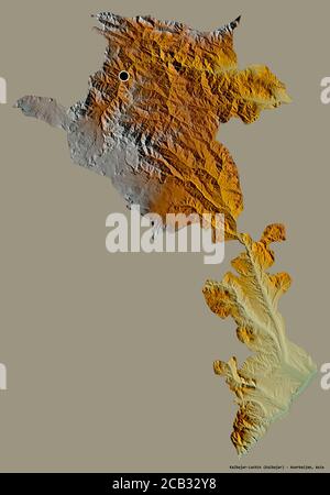 Kalbajar-Lachin, region of Azerbaijan. Solid color shape. Corner ...