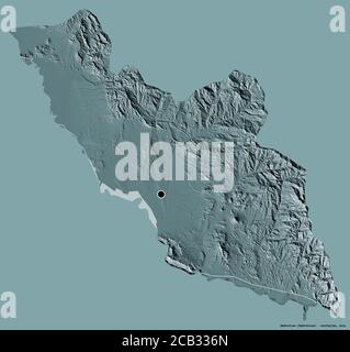 Nakhchivan, region of Azerbaijan. Solid color shape. Locations and ...