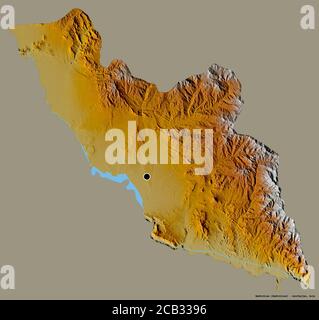 Nakhchivan, region of Azerbaijan. Solid color shape. Locations and ...