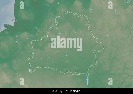 Extended area of Belarus. Topographic relief map. 3D rendering Stock ...