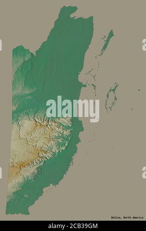 A 3D rendering of the topographic Belize Map Stock Photo - Alamy