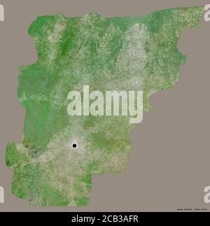Shape of Borgou, department of Benin, with its capital isolated on ...