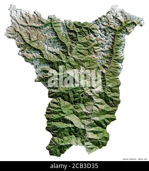 Shape of Lhuentse, district of Bhutan, with its capital isolated on ...