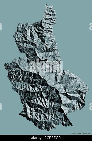 Trongsa, district of Bhutan. Solid color shape. Corner auxiliary ...