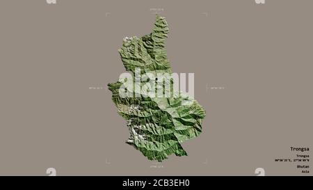 Area of Trongsa, district of Bhutan, isolated on a solid background in ...