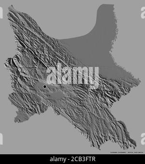 Cochabamba, department of Bolivia. Bilevel elevation map with lakes and rivers. Locations and ...