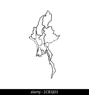 Myanmar map vector design template illustration Stock Vector Image ...