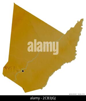 Shape of Kgatleng, district of Botswana, with its capital isolated on ...