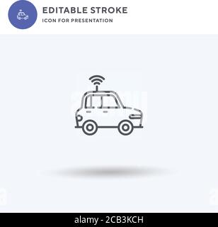 autonomous vehicle vector icon isolated on transparent background ...