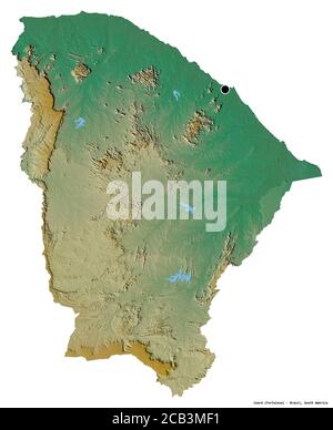 Isolated map of Ceara - Brazil Stock Photo - Alamy