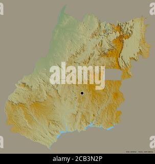 Goias, state of Brazil. Solid color shape. Locations of major cities of ...