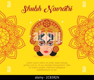 golden navratri mandala decoration hindu icon vector illustration ...