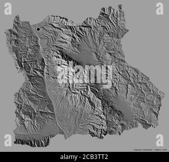 Blagoevgrad, province of Bulgaria. Bilevel elevation map with lakes and ...