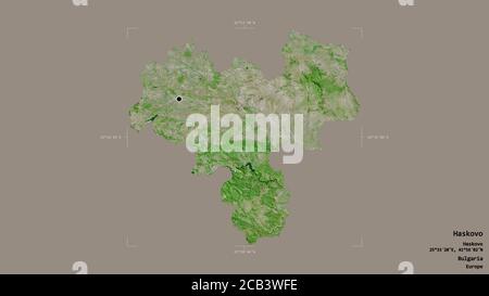Area of Haskovo, province of Bulgaria, isolated on a solid background ...