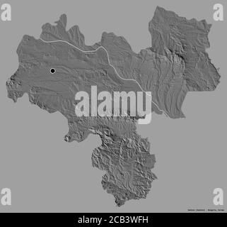 Haskovo, province of Bulgaria. Bilevel elevation map with lakes and ...