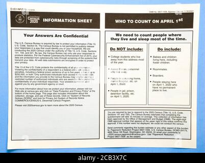 United States Census 2020 mailed notice Stock Photo - Alamy