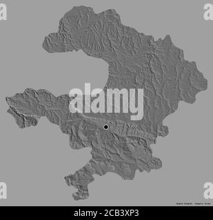 Razgrad, province of Bulgaria. Bilevel elevation map with lakes and ...