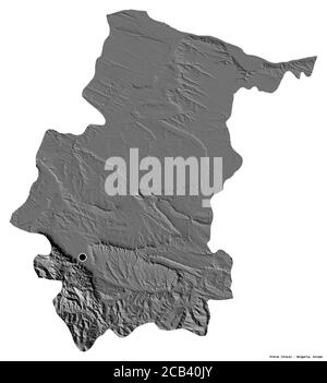 Vratsa, province of Bulgaria. Bilevel elevation map with lakes and ...