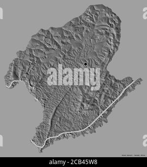 Karuzi, province of Burundi. Bilevel elevation map with lakes and ...