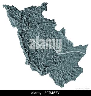 Kayanza, province of Burundi. Colored elevation map with lakes and ...