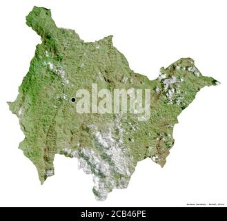 Shape of Muramvya, province of Burundi, with its capital isolated on a ...