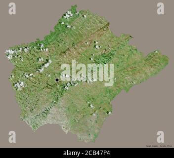 Shape of Ruyigi, province of Burundi, with its capital isolated on ...