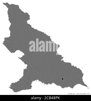 Haut-Mbomou, prefecture of Central African Republic. Elevation map ...