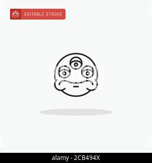 Unamused face icon. Outline Unamused face vector icon for web design ...