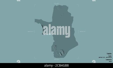 Area of Takêv, province of Cambodia, isolated on a solid background in ...