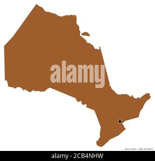 Shape of Ontario, province of Canada, with its capital isolated on ...
