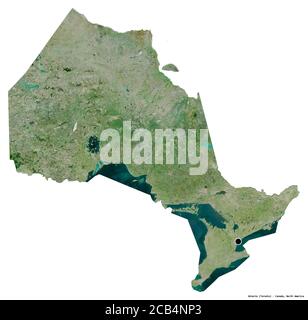 Shape of Ontario, province of Canada, and its capital. Distance scale ...