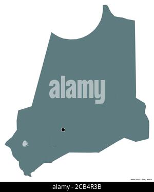 Batha, region of Chad. Colored elevation map with lakes and rivers ...