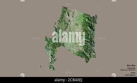 Area of Bío-Bío, region of Chile, isolated on a solid background in a ...